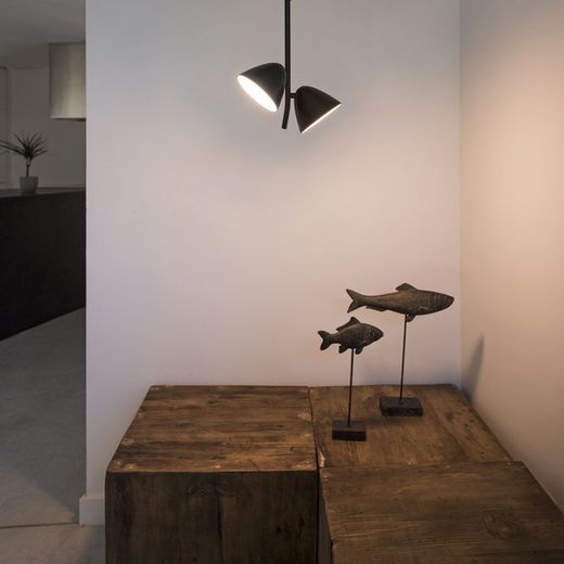 FLASH LED Lámpara colgante negro 4L Faro luz directa — Ivintage Online