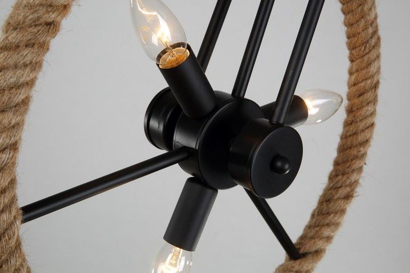 Lámpara Colgante rueda con maroma vintage — Ivintage Online